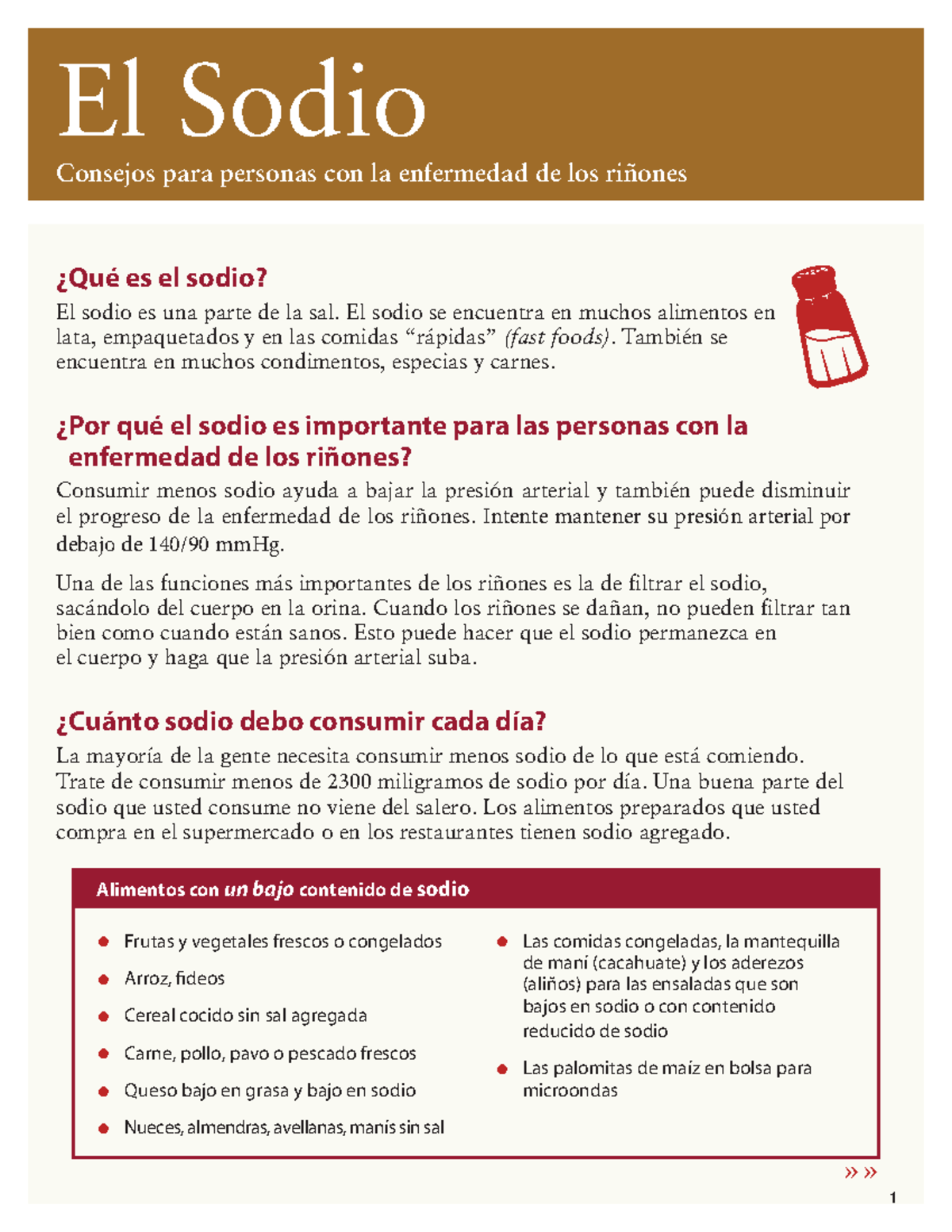 Sodium Tips For CKD Spanish - »» Consejos para personas con la ...