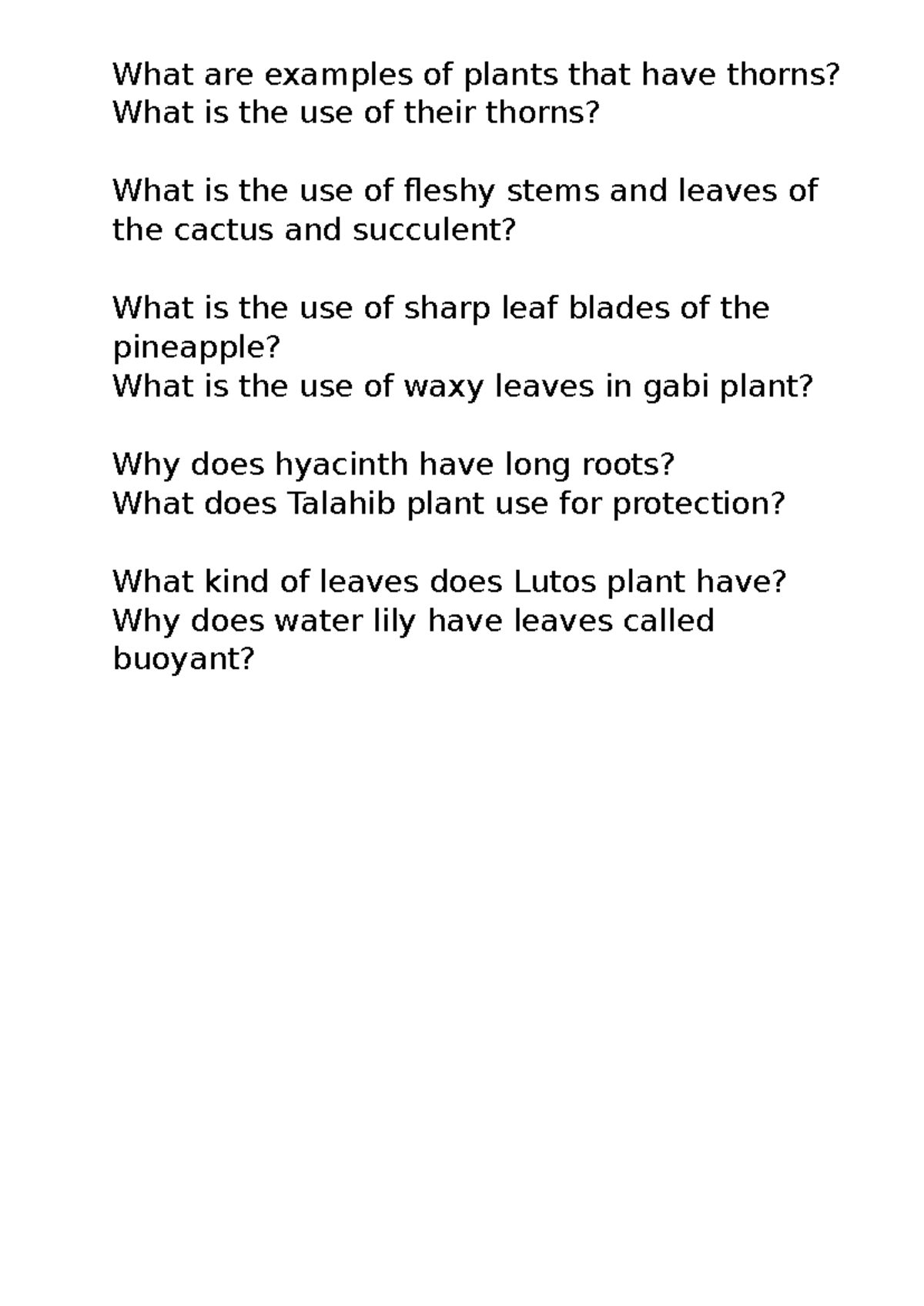 Biochem IMS - Bachelor in Elementary Education - What are examples of ...