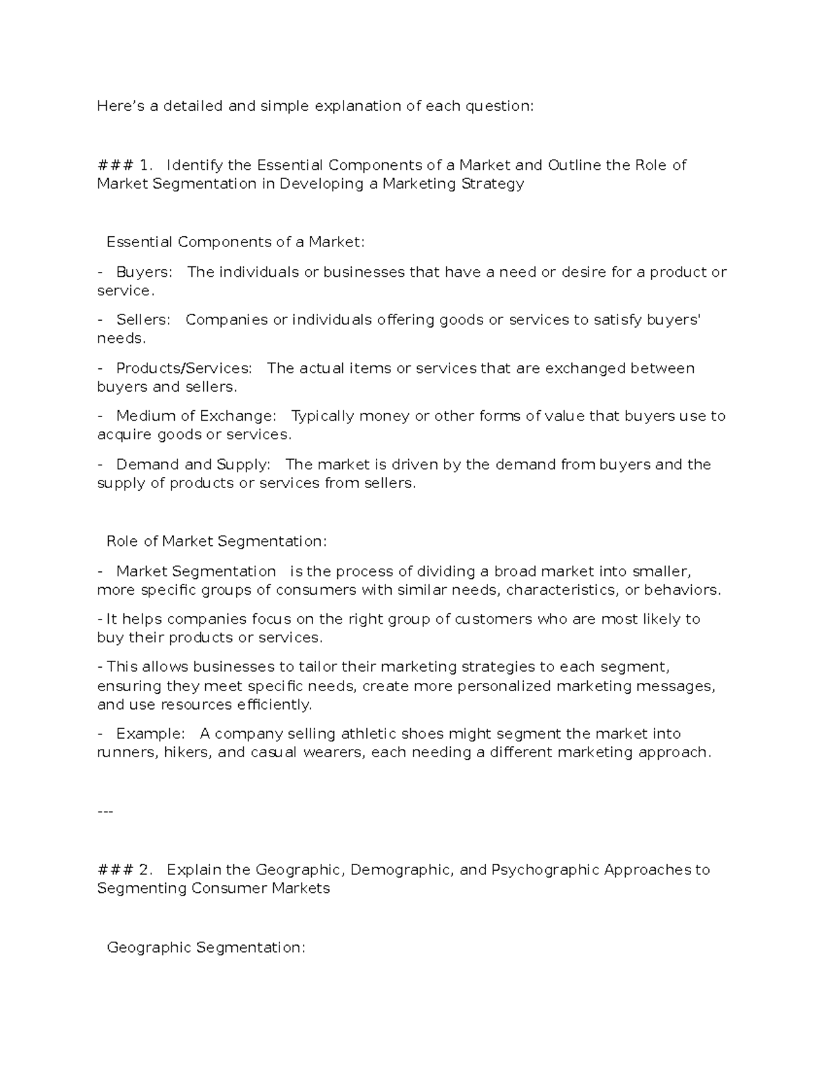 Market segment - assignment - Here’s a detailed and simple explanation ...