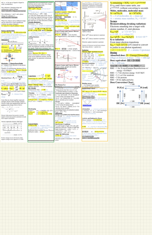 UPDATED cheat sheet - Physics - University of Otago - Studocu