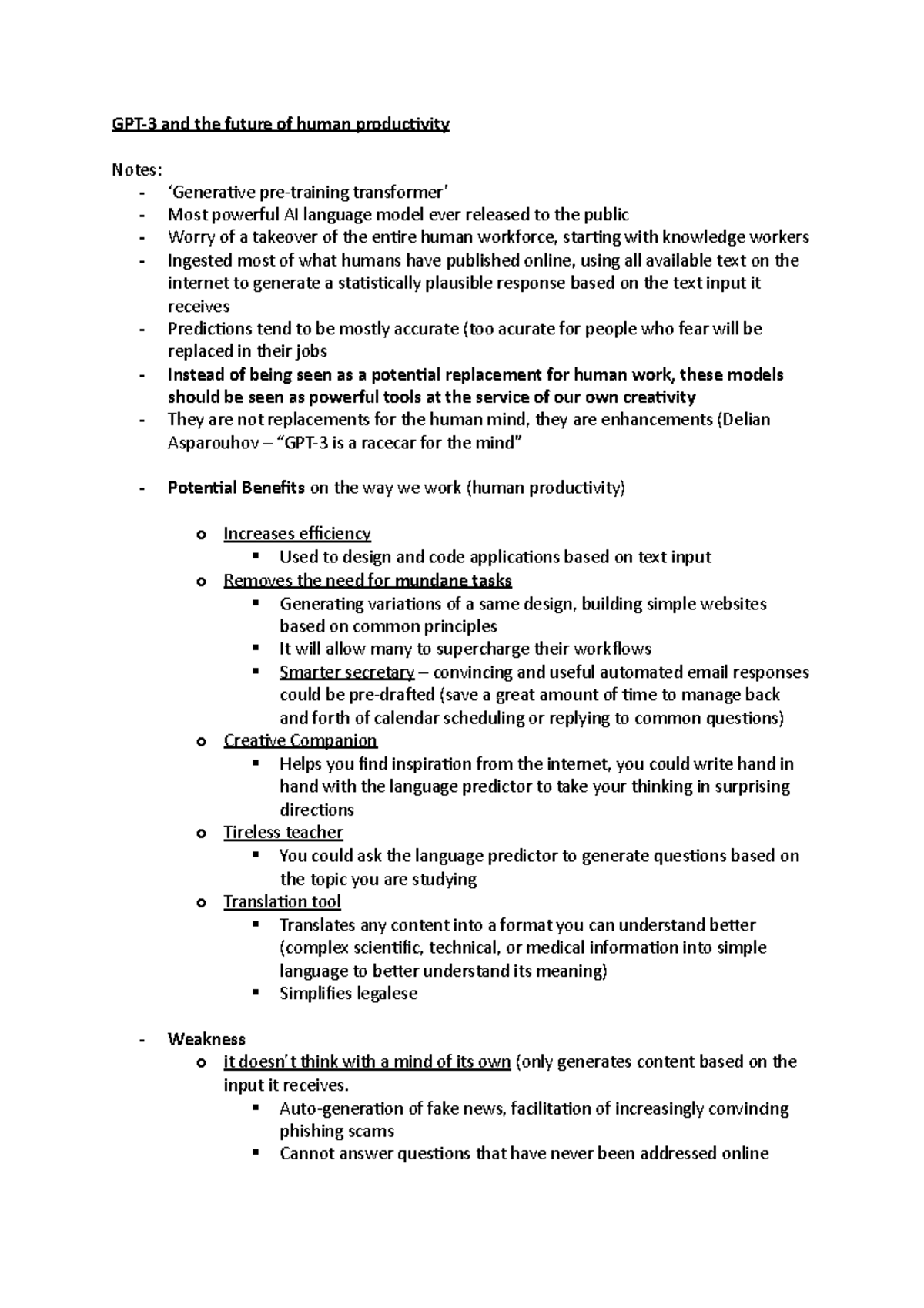 GPT-3 Notes Entreprenuerial marketing - GPT-3 and the future of human ...