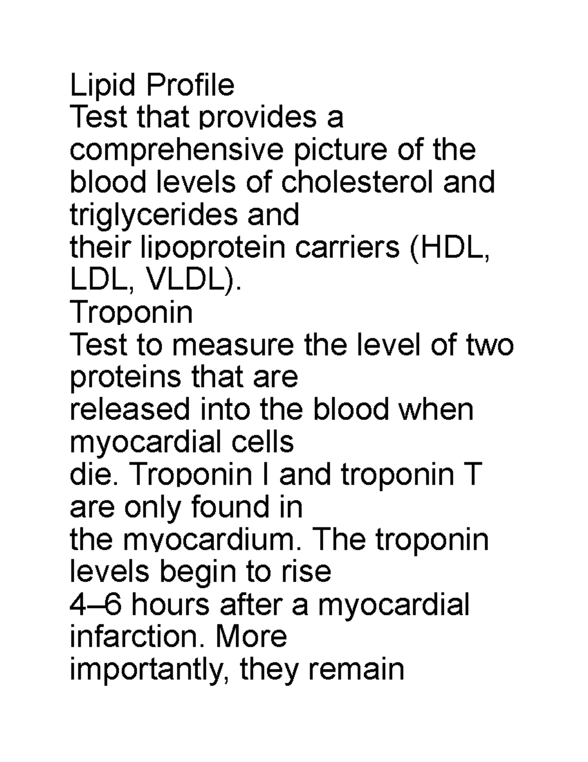 Cardiology (14) - Medical Terminology - Lipid Profile Test that ...