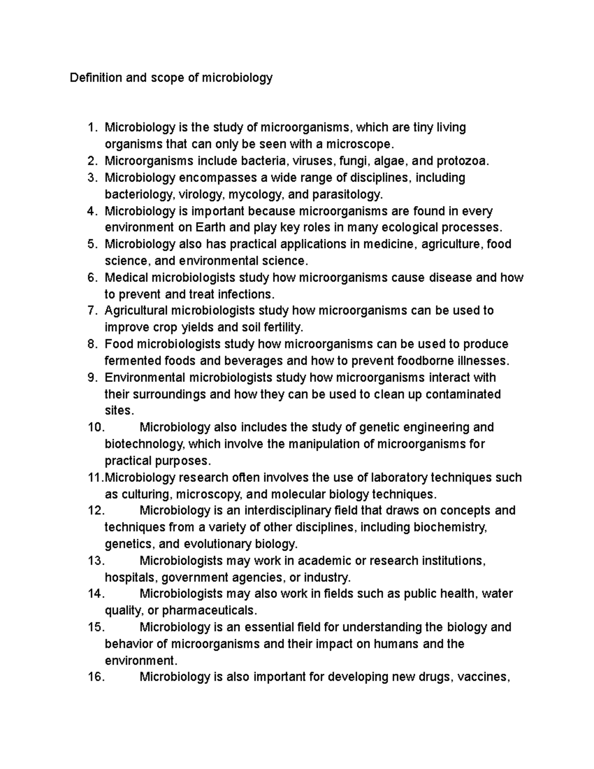 Definition and scope of microbiology - Definition and scope of ...