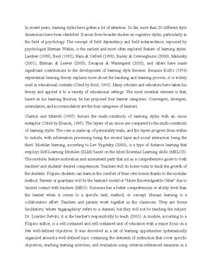 Teaching Internship Learning Task 1-5 - Learning Task 1 Performance ...