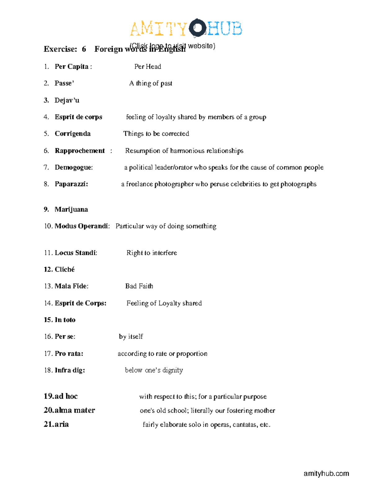 Foreign Words And One Word Subtitution converted Exercise 6 Foreign