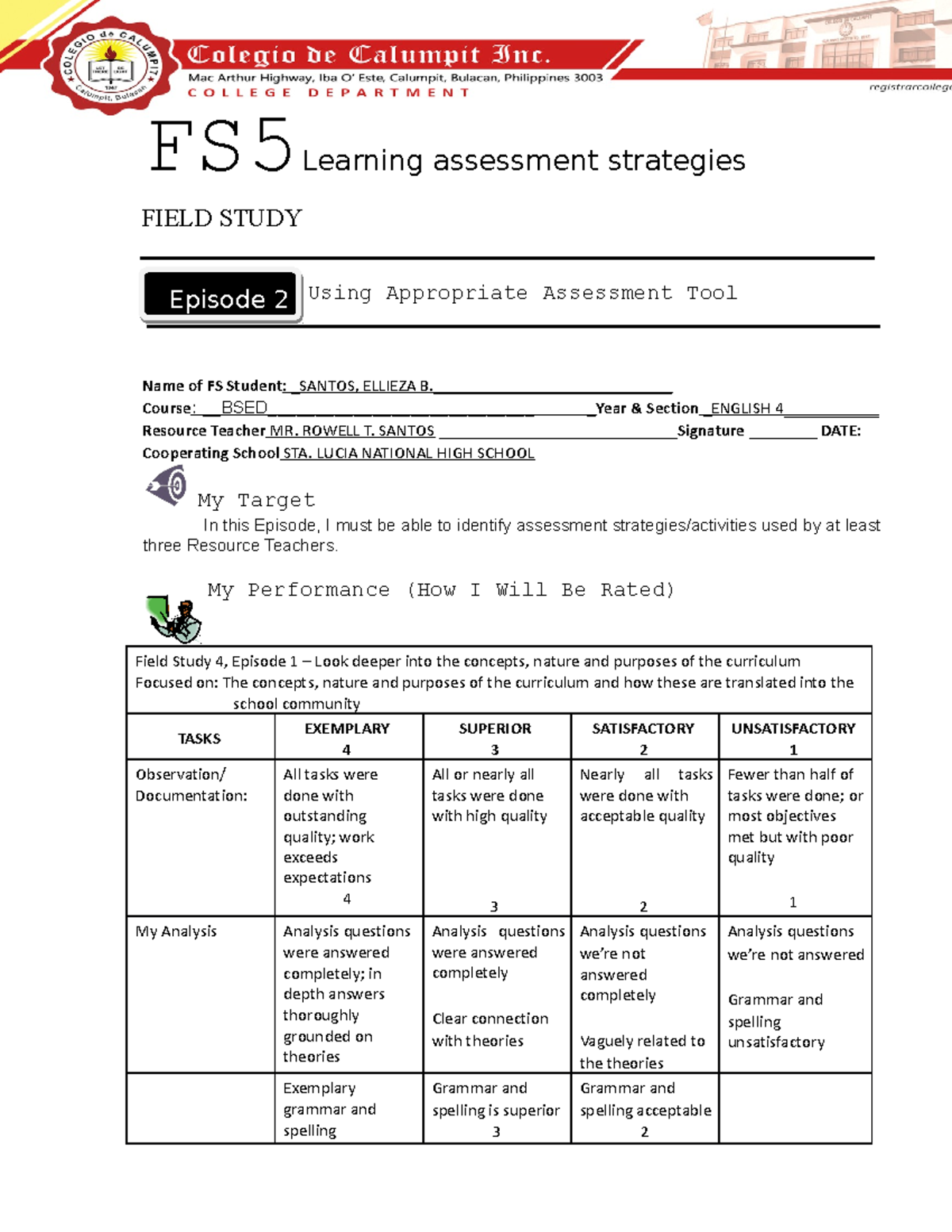 Episode 2 Using Appropriate Assessment Tool - BSED Major in English ...