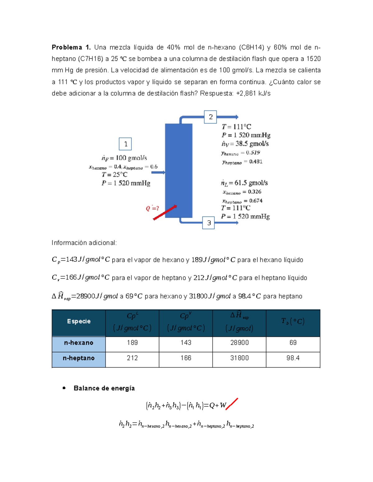 Problema 1 T6 BME - Ejercicio 1 Tarea 6 Balance de materia y energía. - Problema 1. Una mezcla ...