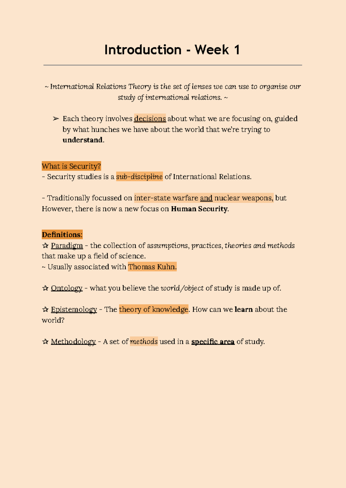 Introduction - Notes - Introduction - Week 1 ~ International Relations ...