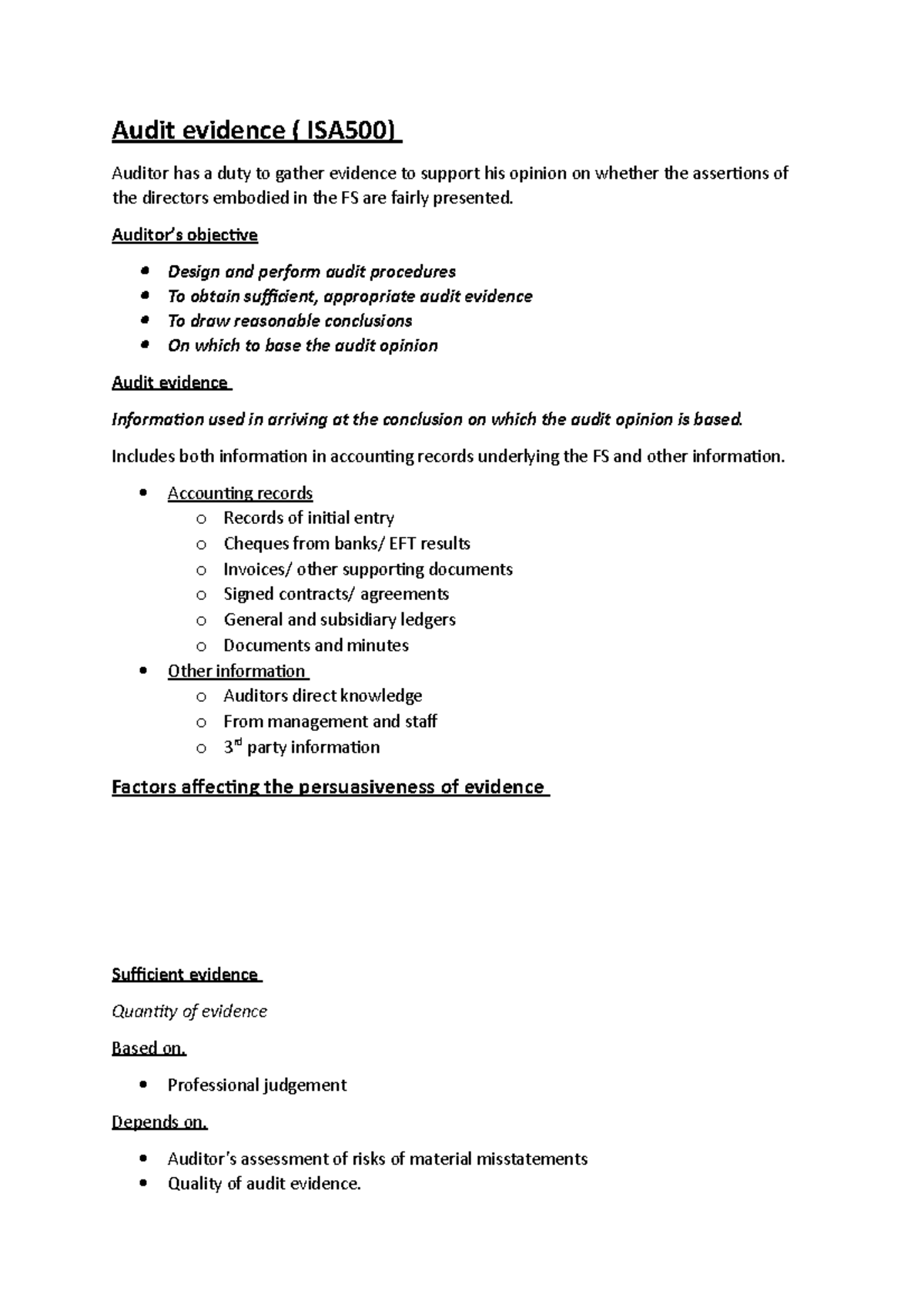 Audit evidence, Auditors Toolbox, Audit documentation - Audit evidence ...