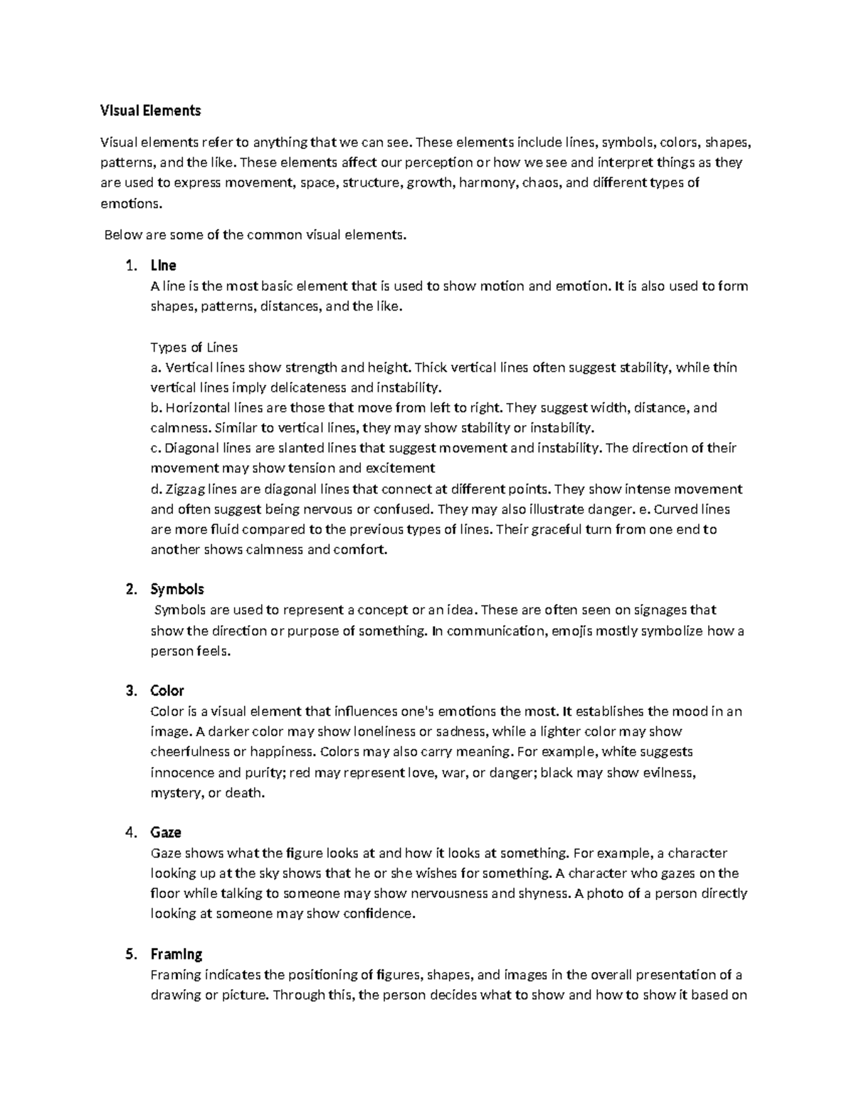 English-Visual Elements - Visual Elements Visual elements refer to ...