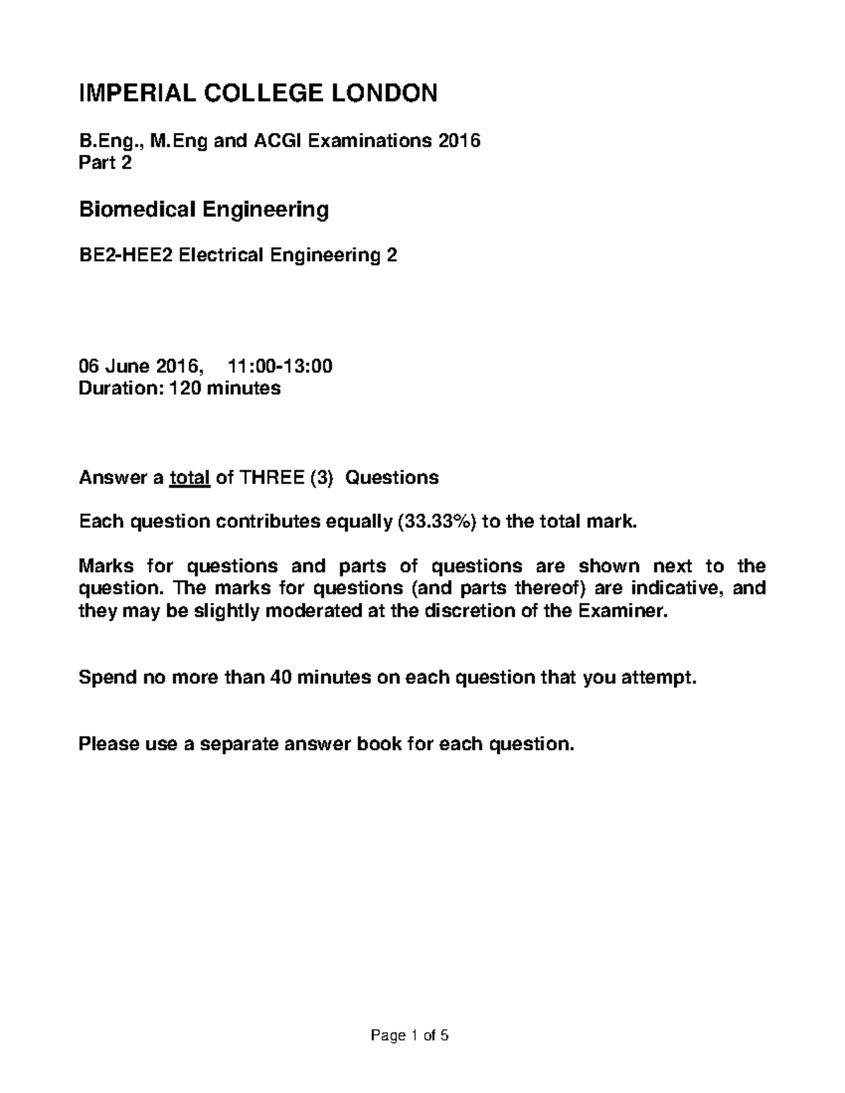 2015-2016 Electrical Engineering 2 Main - IMPERIAL COLLEGE LONDON B., M ...