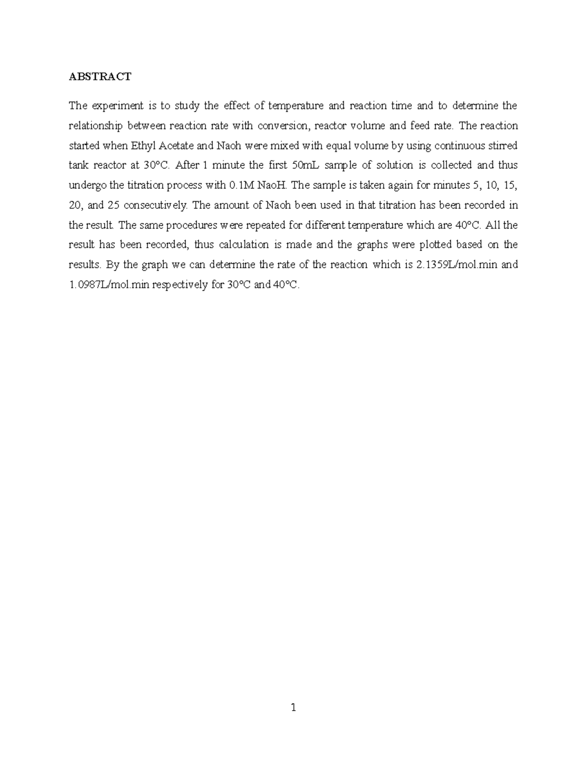 lab manuscript batch reactor experiment - ####### ABSTRACT The ...
