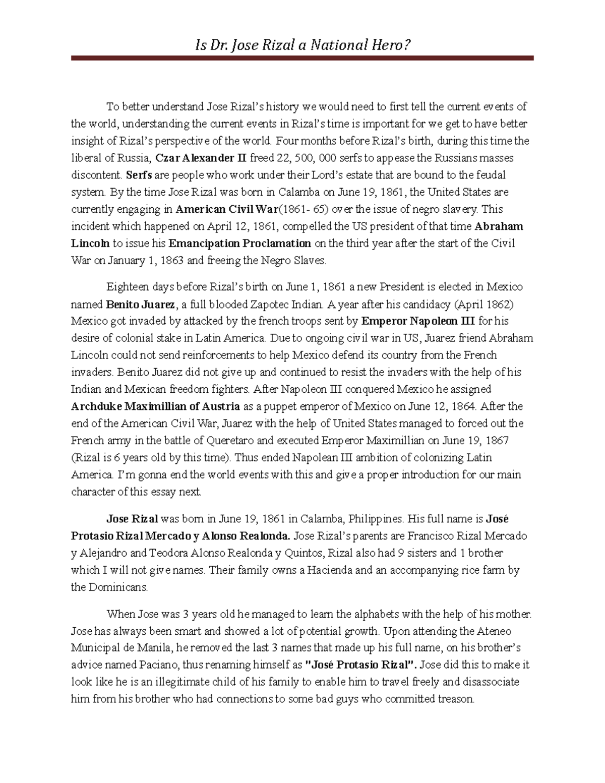 Why Jose Rizal is one of the greatest hero of Philippines - Is Dr. Jose ...