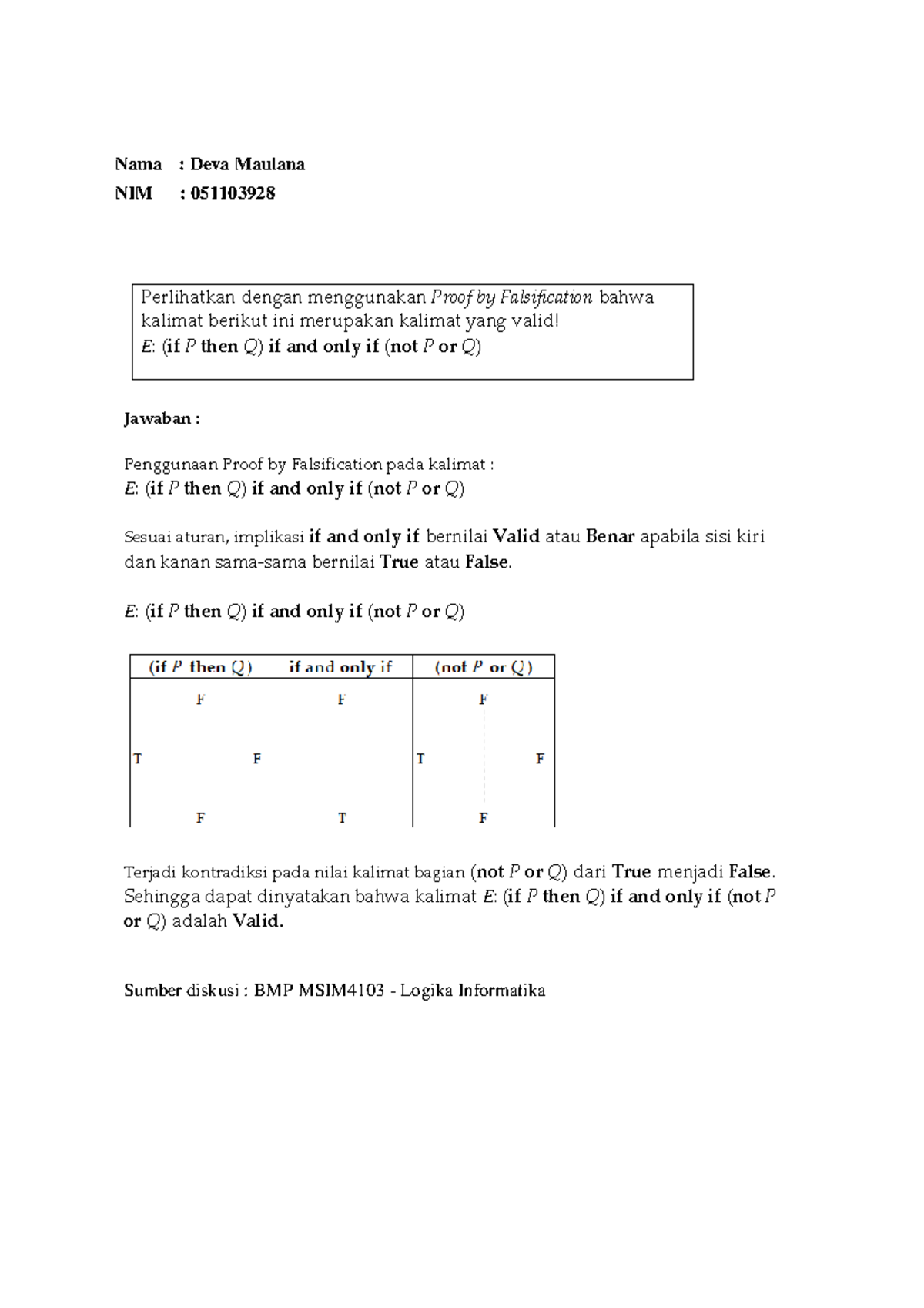 Diskusi 4 deva - asda - Perlihatkan dengan menggunakan Proof by ...