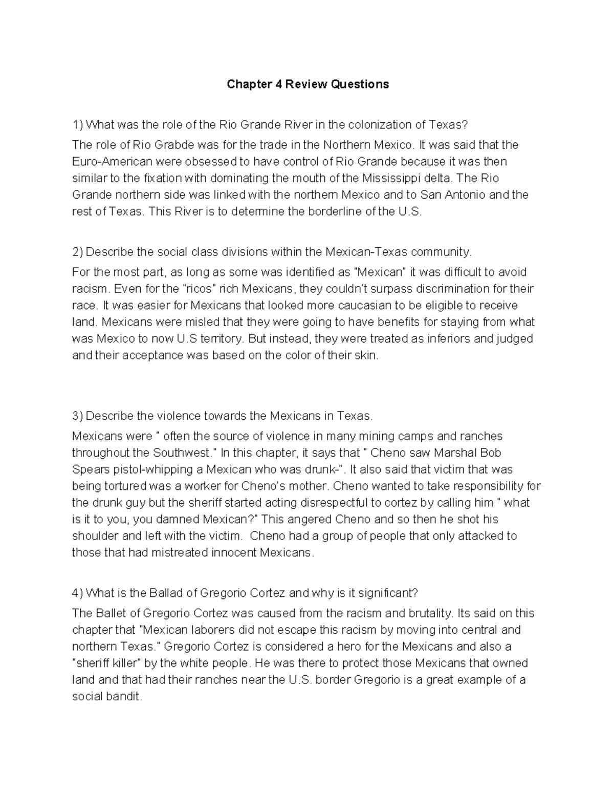 Chapter 4 Review Questions - Chapter 4 Review Questions What was the ...