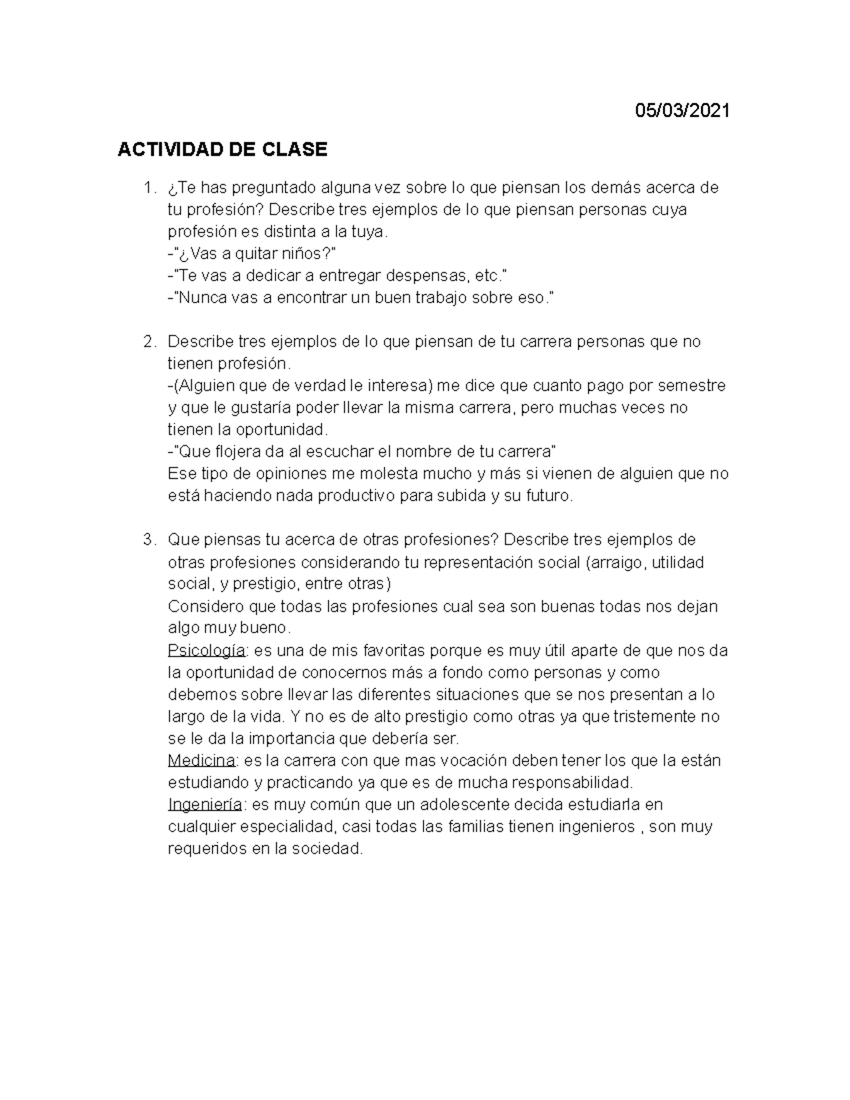 Actividadclase A#2 - Trabajp Completo - 05/03/ ACTIVIDAD DE CLASE ¿Te ...