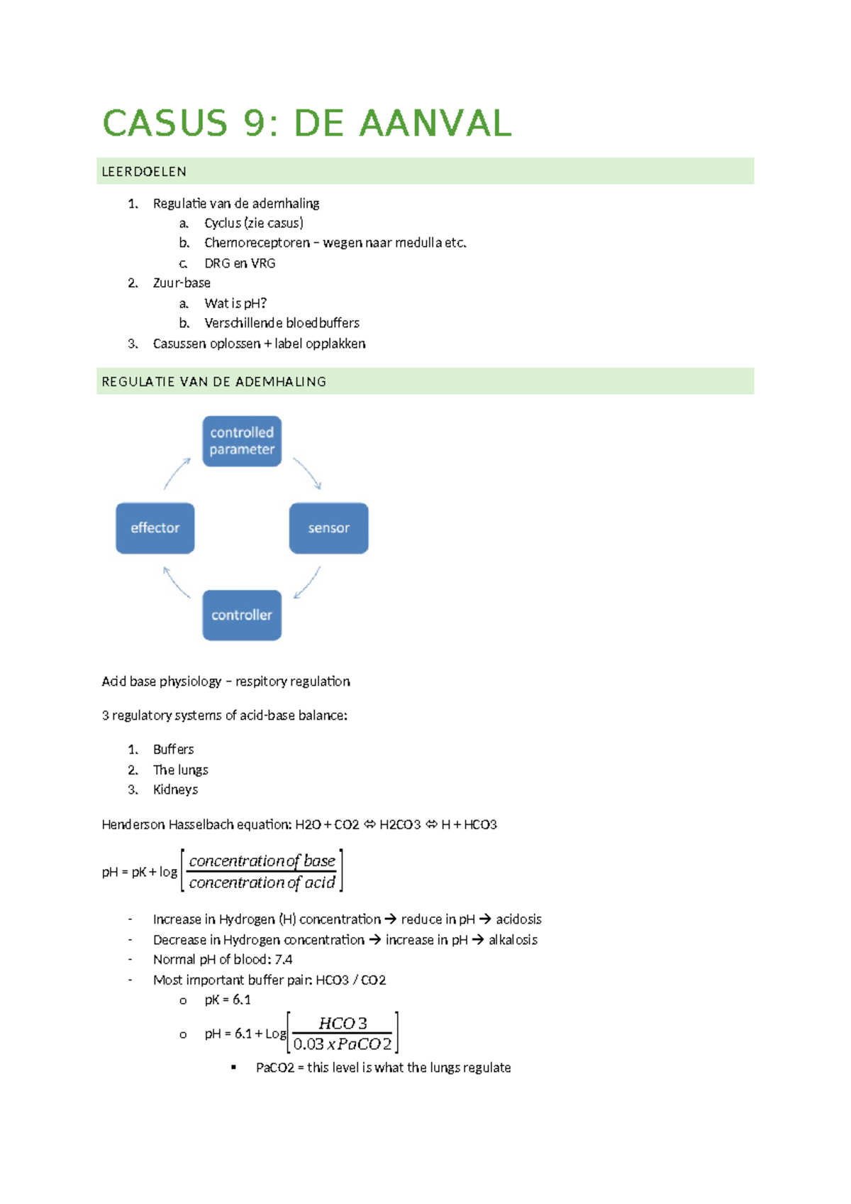 Casus 9 Samenvatting Circulation And Breathing I Casus 9 De Aanval