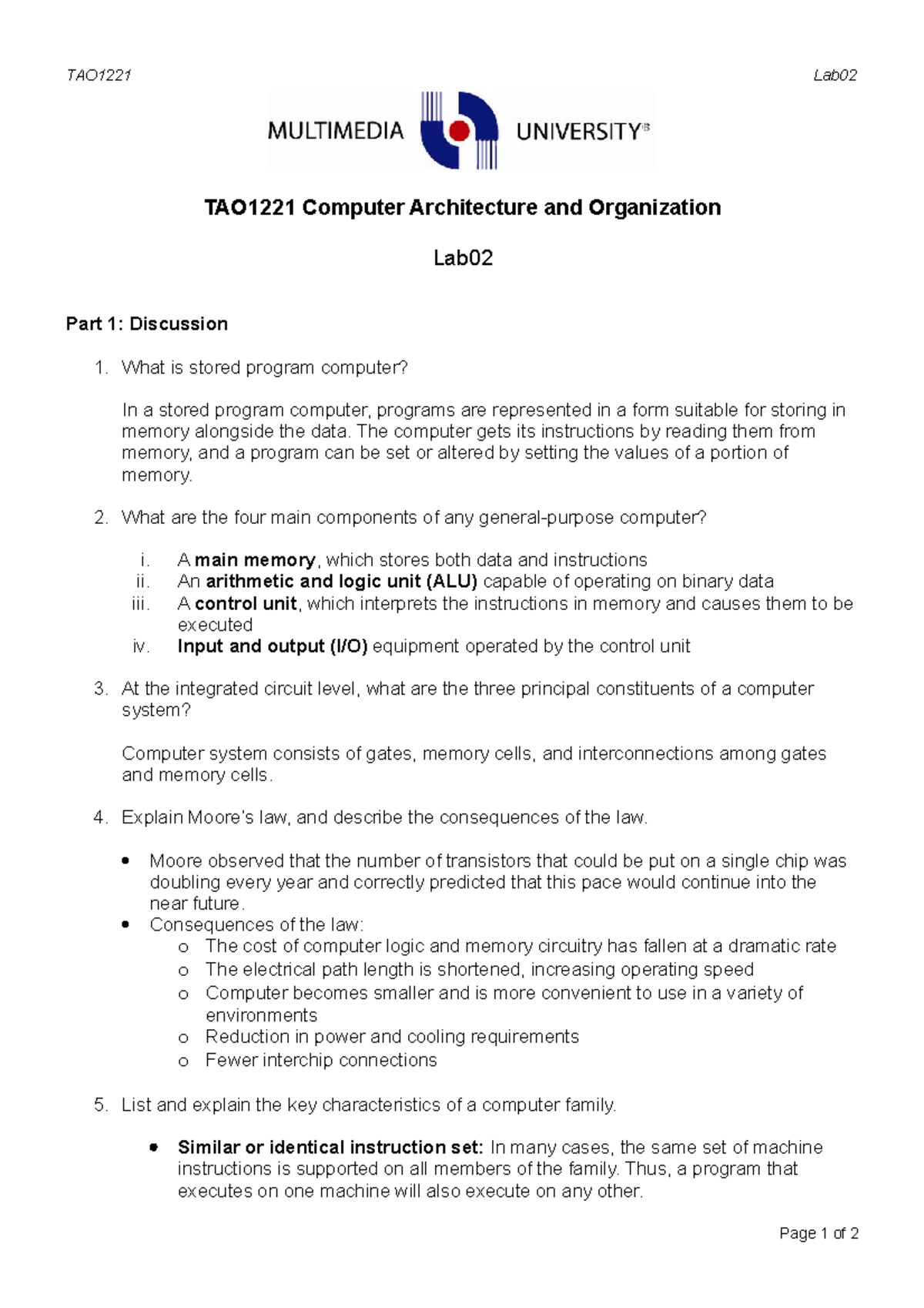 Lab02 Solution Lab Answer Tao1221lab Tao1221 Computer Architecture And Organization Lab Part