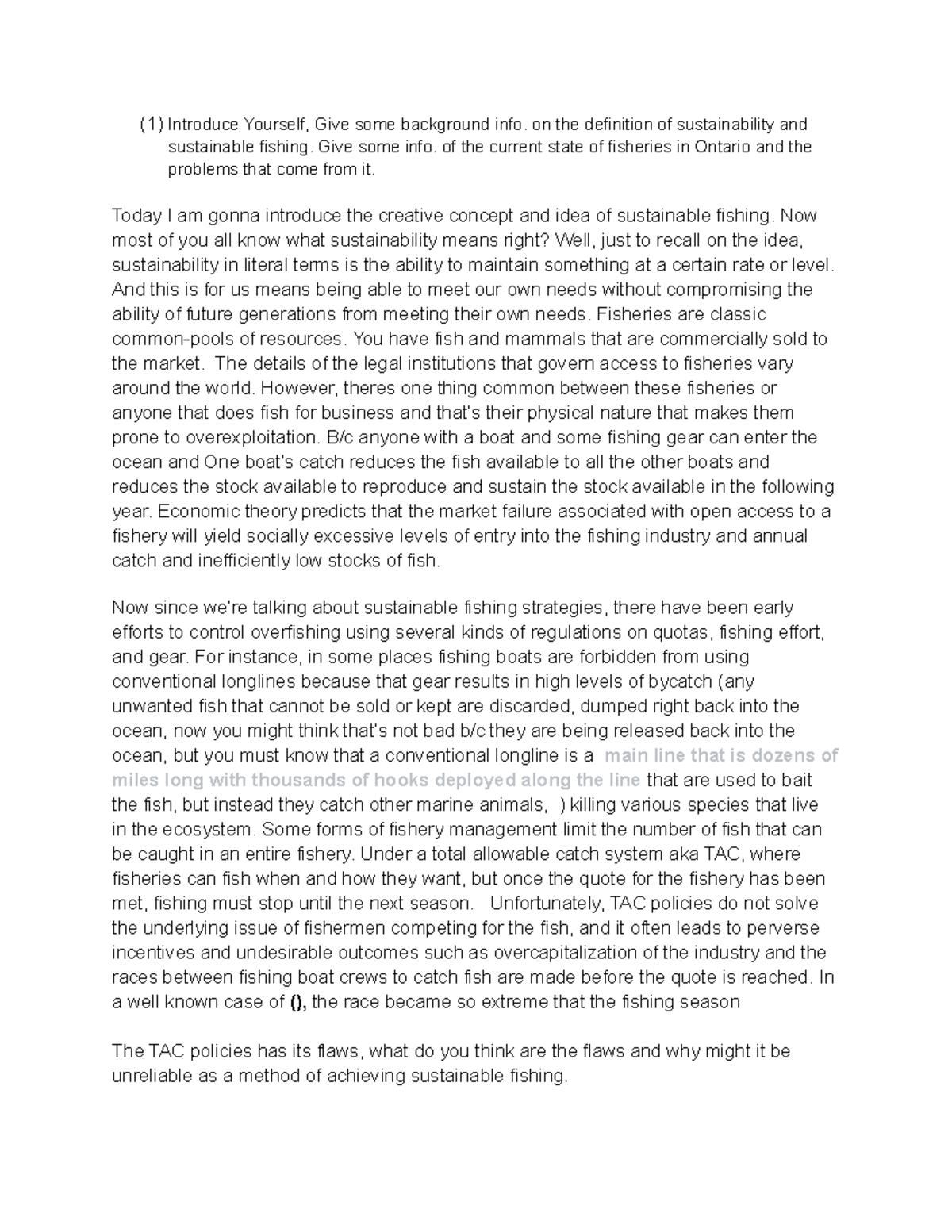 ISU Script - Environmental science - (1) Introduce Yourself, Give some ...