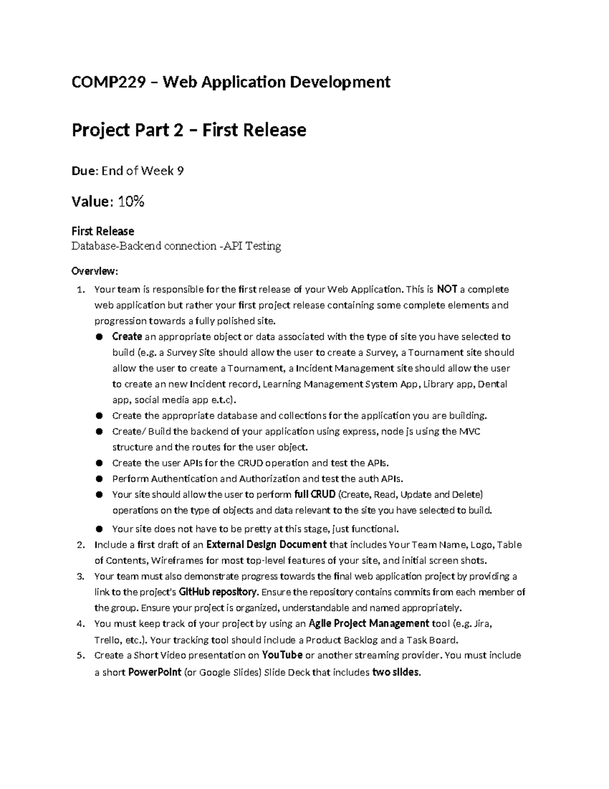 Project Part 2 - First Release (9) - COMP229 – Web Application Development Project Part 2 ...
