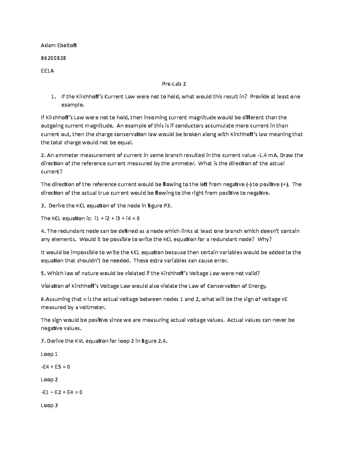 EE1A Pre-Lab2 - mandatory pre lab - Adam Ebeltoft 86200828 EE1A Pre-Lab ...
