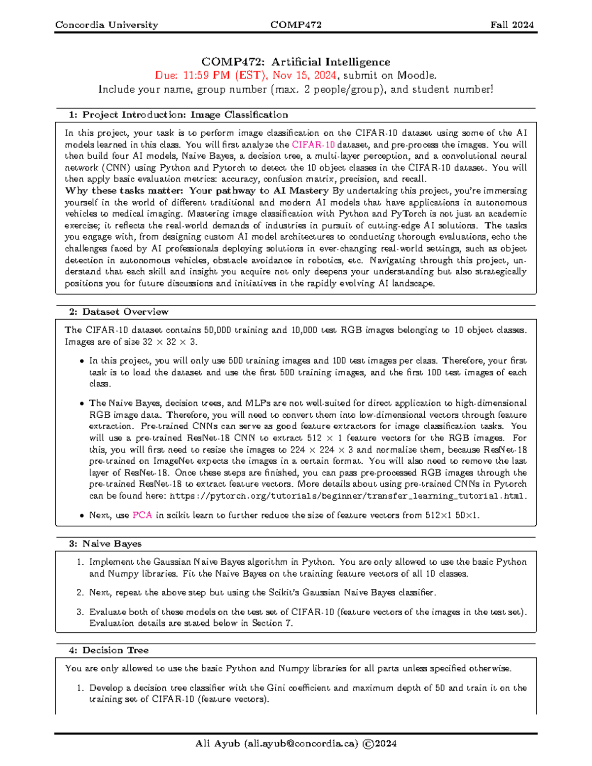 Project - Final Version - COMP472: Artificial Intelligence Due: 11:59 ...