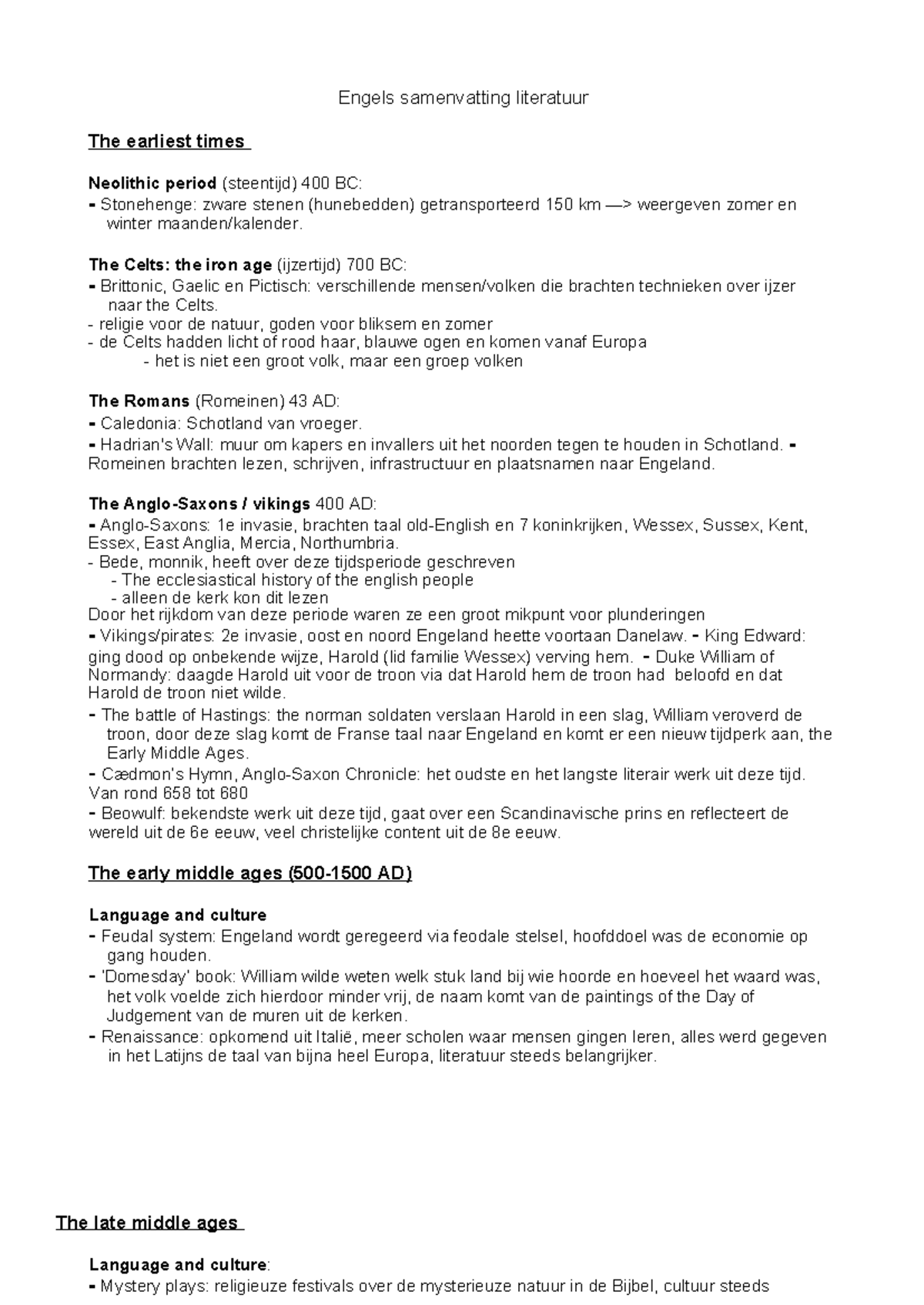 Engels samenvatting literatuur PTA week 2-1 (1) - Engels samenvatting ...