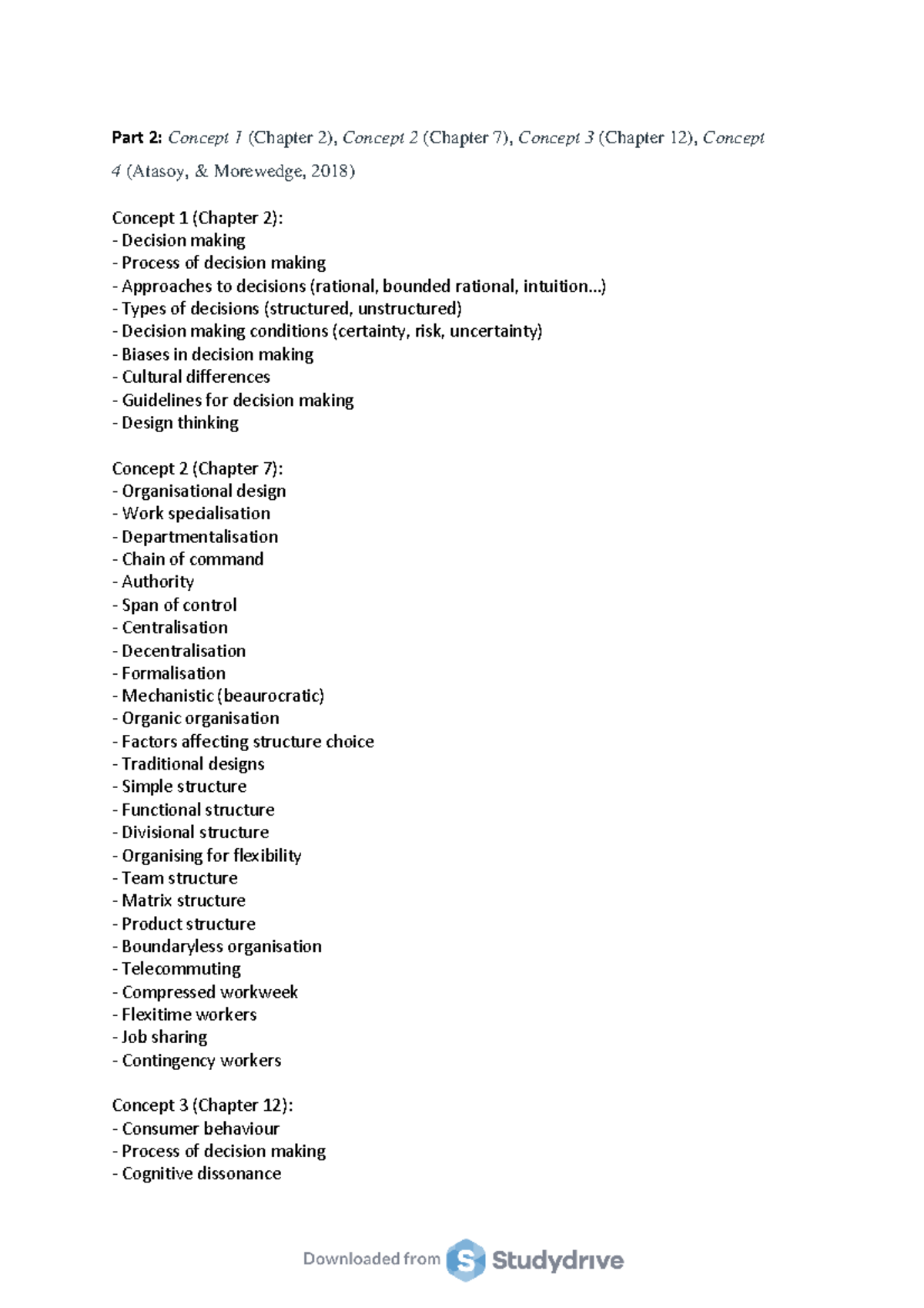 MOM report part 2 help - Part 2: Concept 1 (Chapter 2), Concept 2 ...