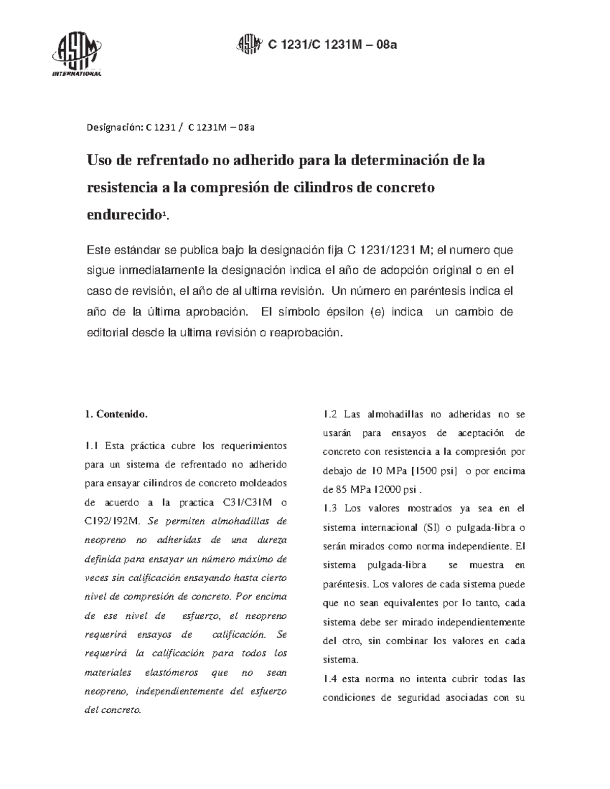 ASTM C1231-08a - nroma concretos - Warning: TT: undefined function: 32 ...