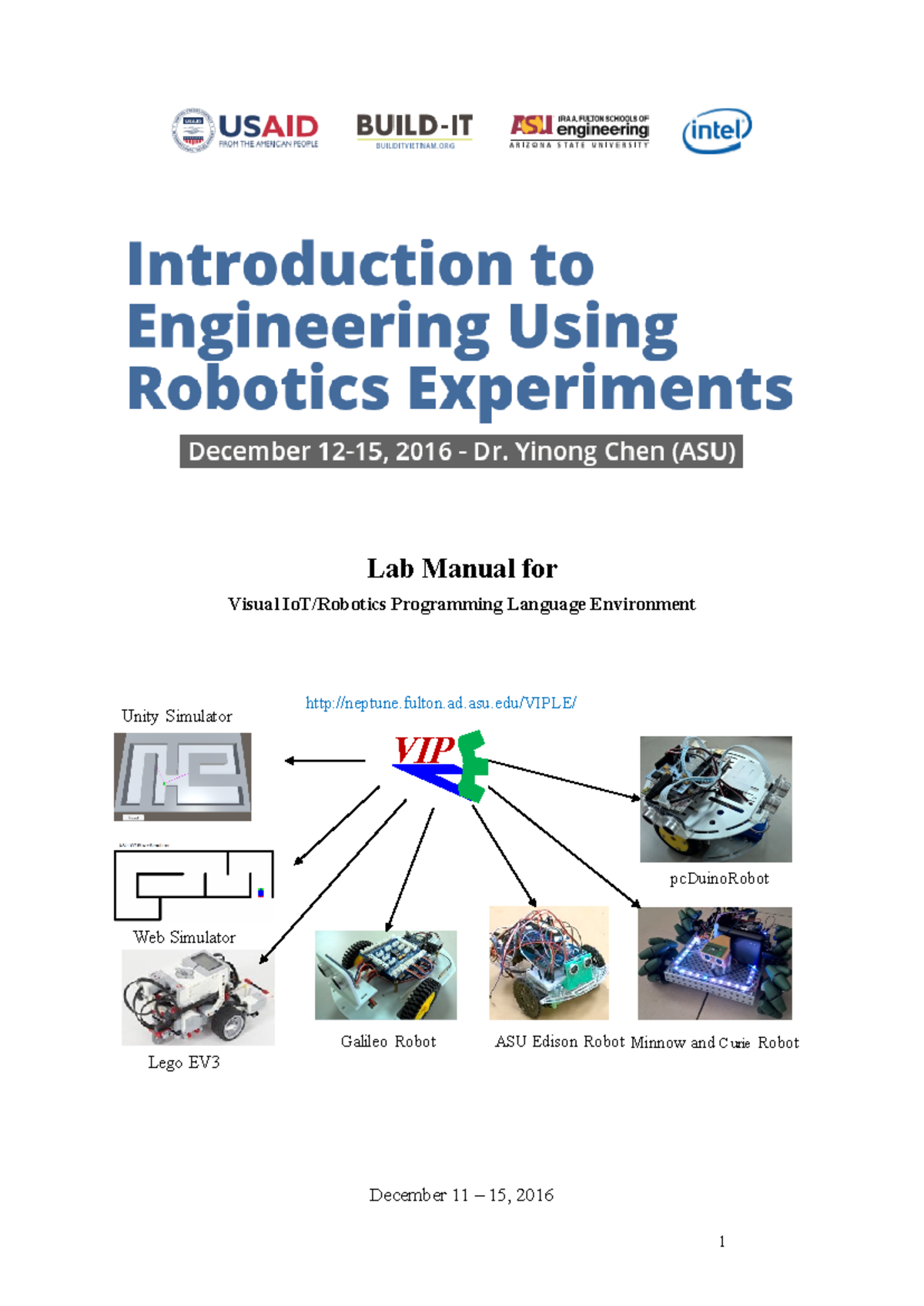 2. Lab Manual for Build-It Robotics Workshop - 1 Lab Manual for Visual IoT/Robotics Programming ...