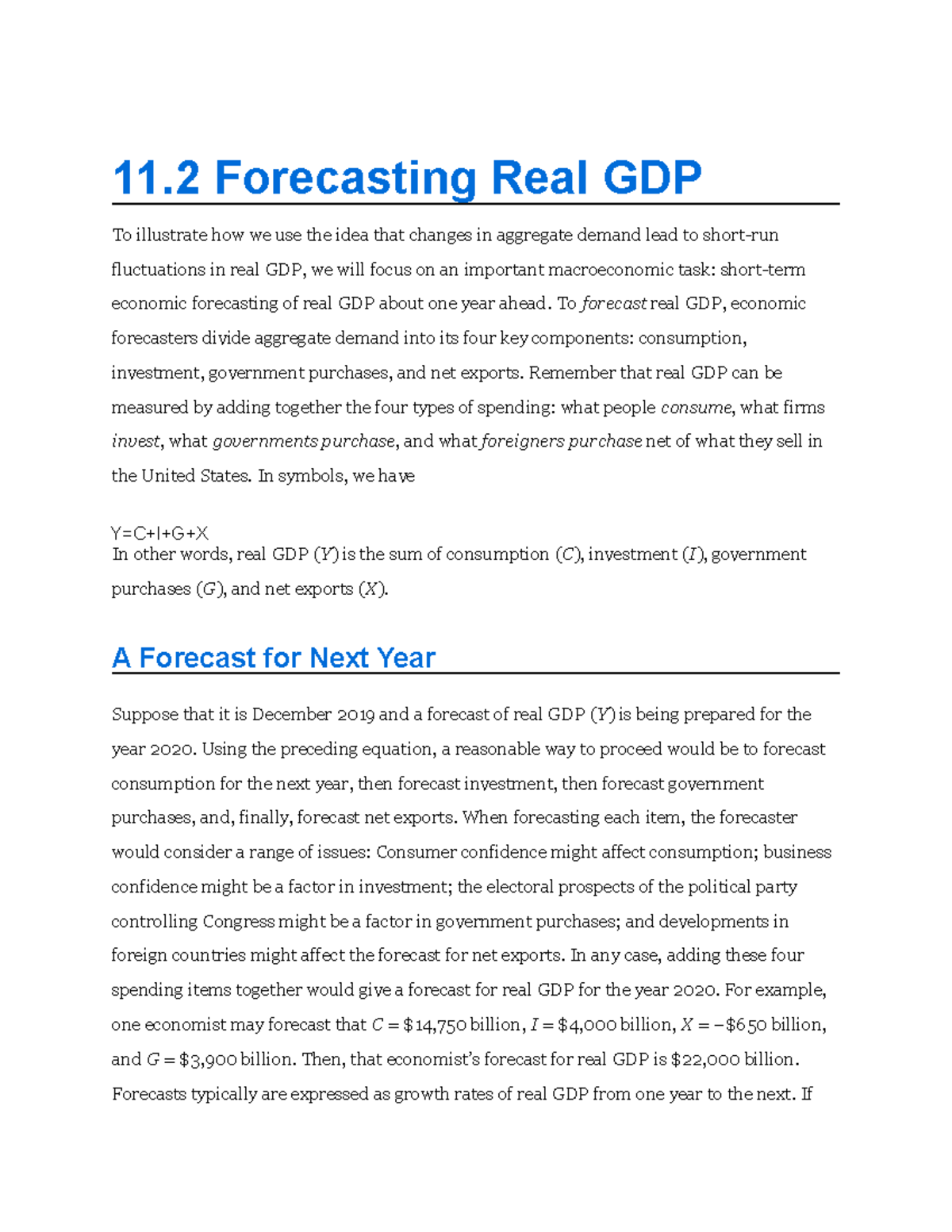 Chapter 11.2 Tutorial Work - 11 Forecasting Real GDP To illustrate how ...