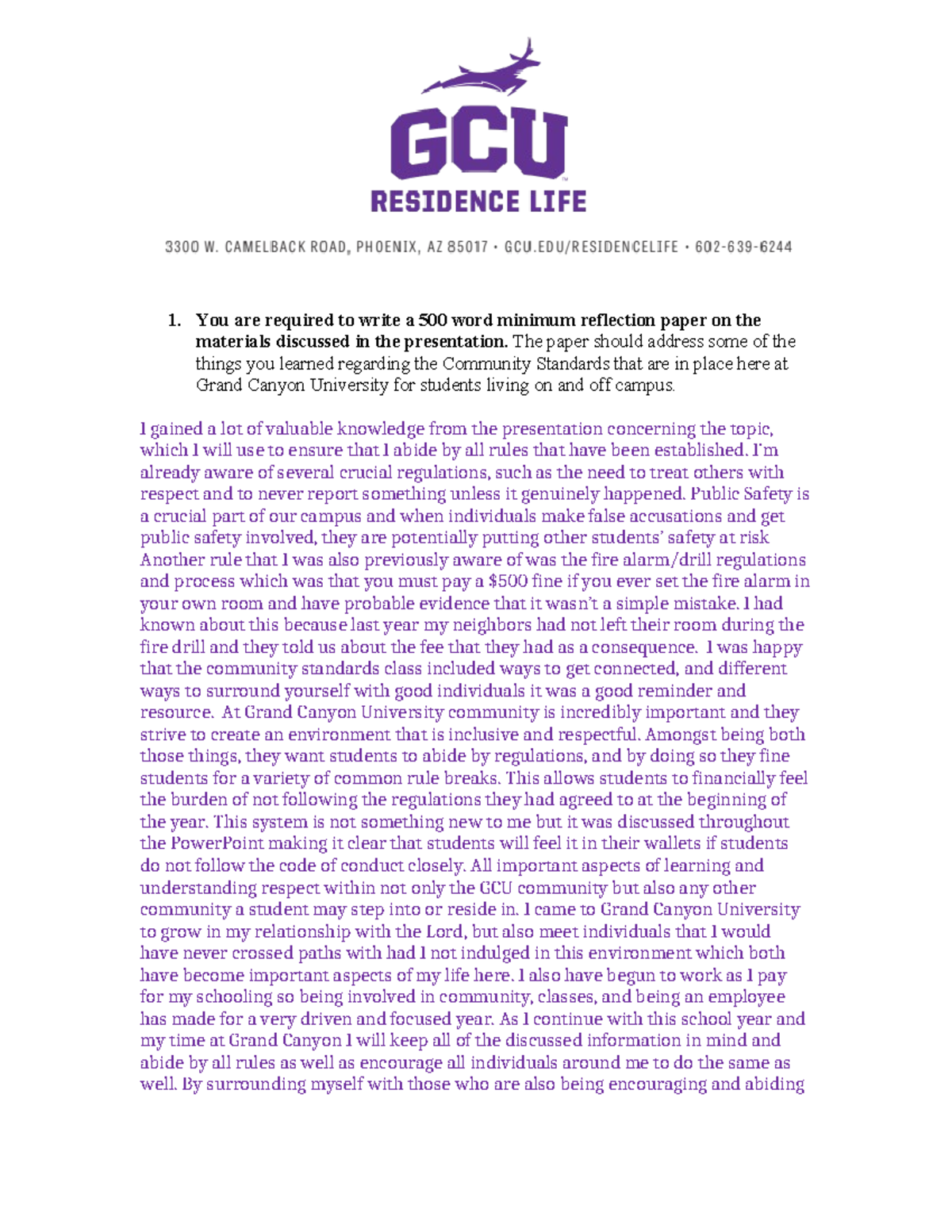 Community Standards Reflection Paper - You are required to write a 500 ...