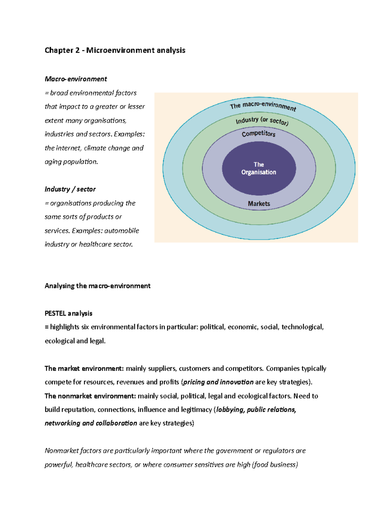 Chapter 2 - Macroenviroment analysis - Chapter 2 - Microenvironment ...