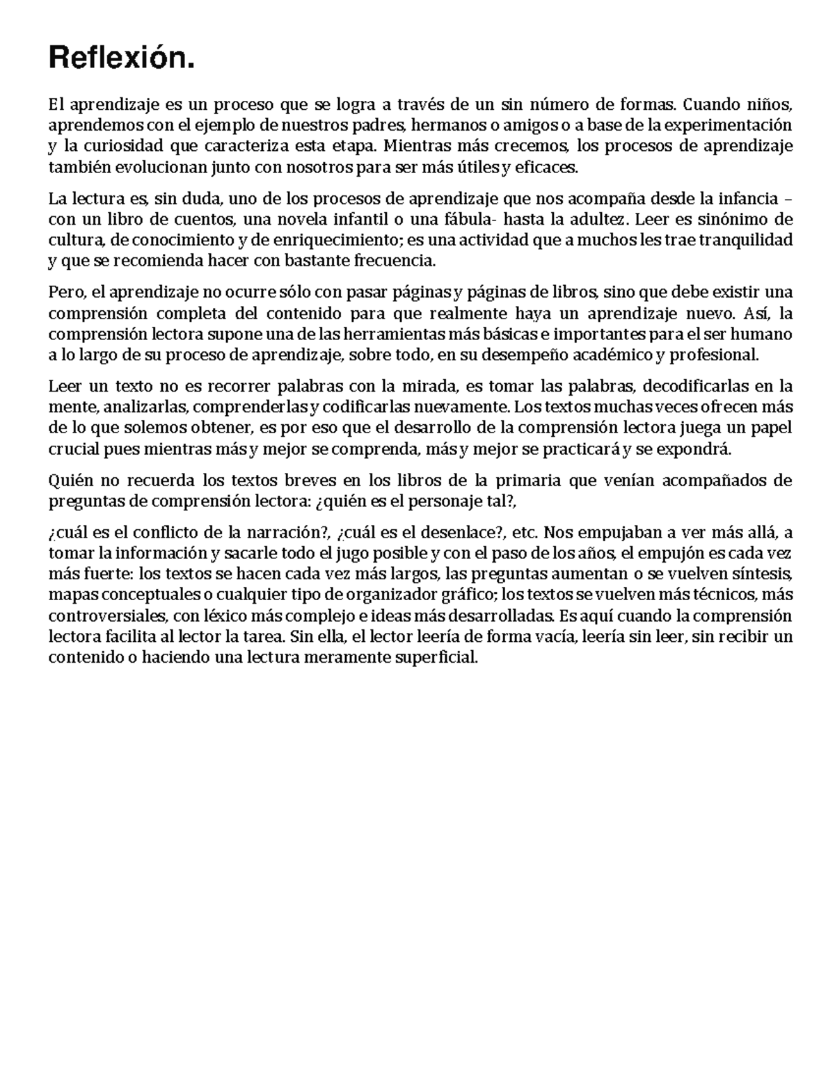 Reflexión en torno a los valores que posees y los que necesitas ...