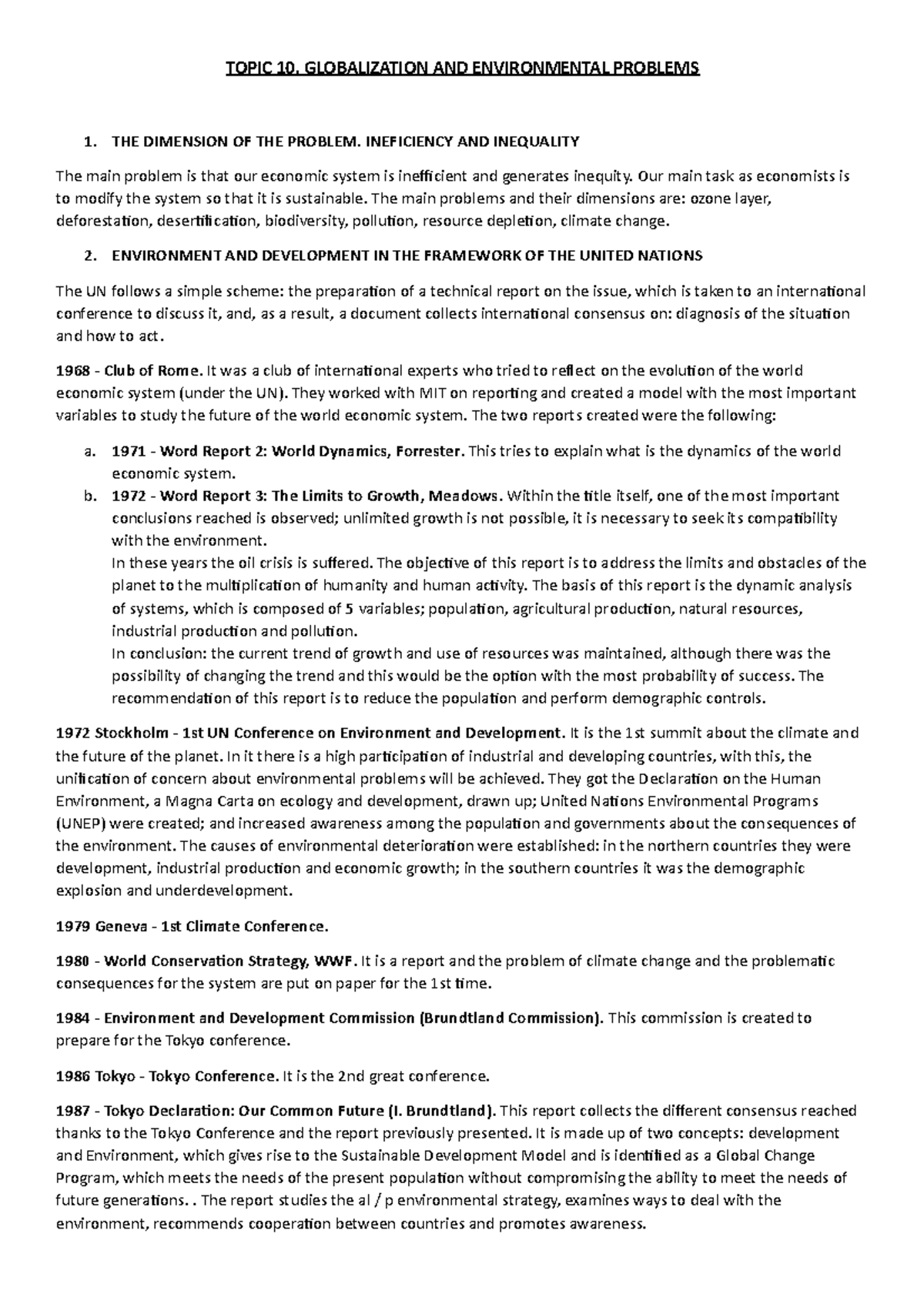 Lesson 2 Environmental Economics - TOPIC 10. GLOBALIZATION AND ...