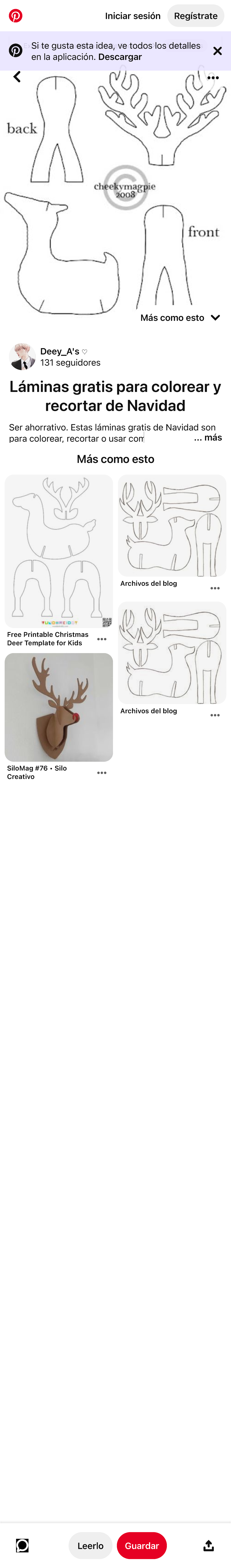 Plantilla RENO 8 Molde de reno navideño, Bricolaje de decoraciones de ...