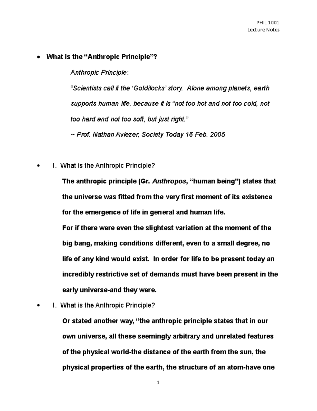 2021-PHIL-1001-Philosophy-Lecture-Notes-Anthropic Principle-14A - What ...