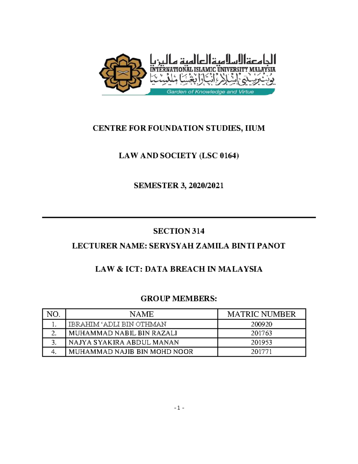 Data breach - some legislations regarding data protection in Malaysia ...