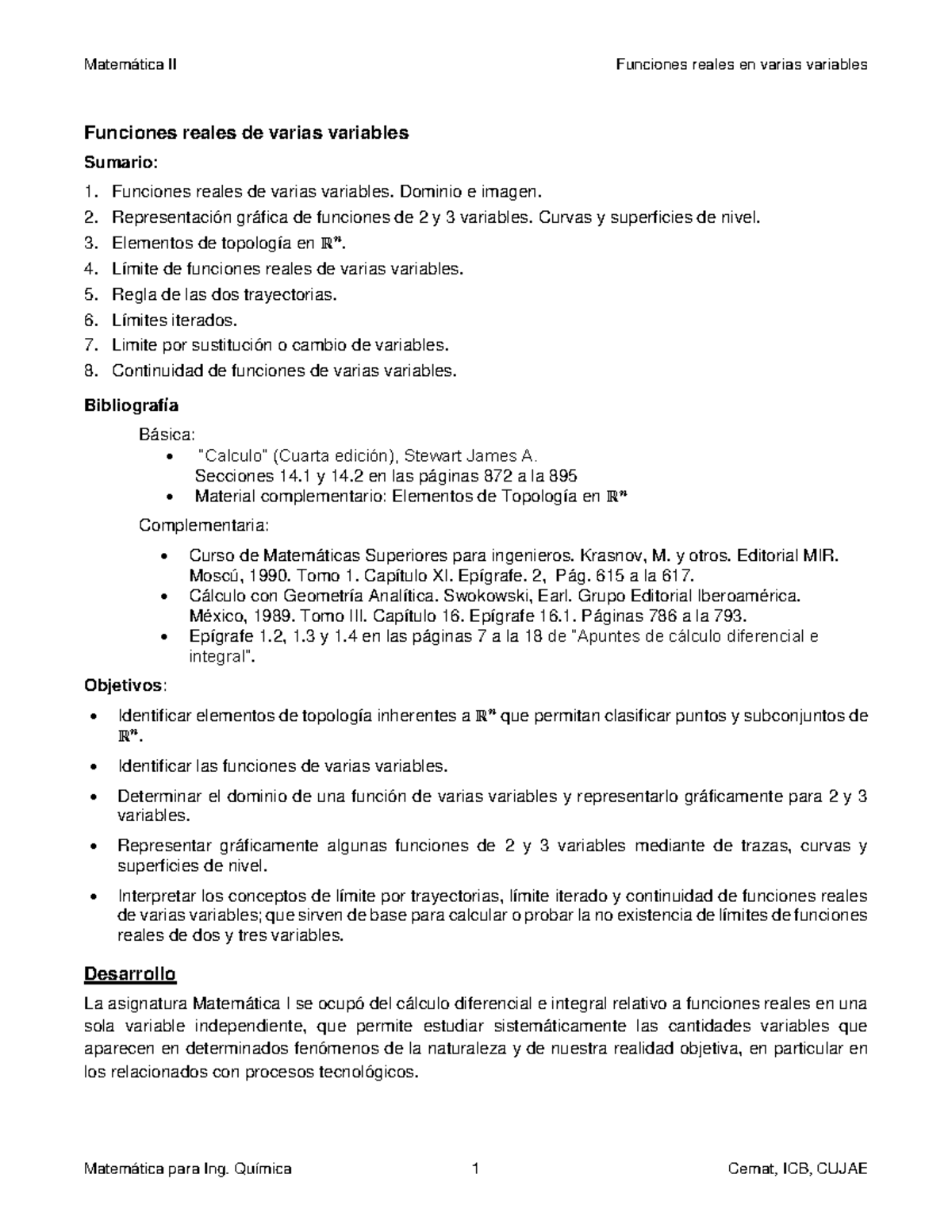 (6) Funciones reales en varias variables(Tema 2) 2022 - Funciones reales de varias variables ...