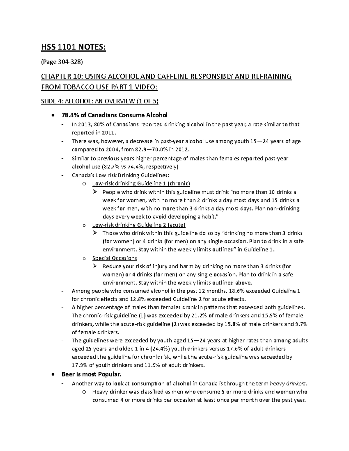 HSS 1101 Chapter 10 Notes - HSS 1101 NOTES: (Page 304 - 328 ) CHAPTER ...