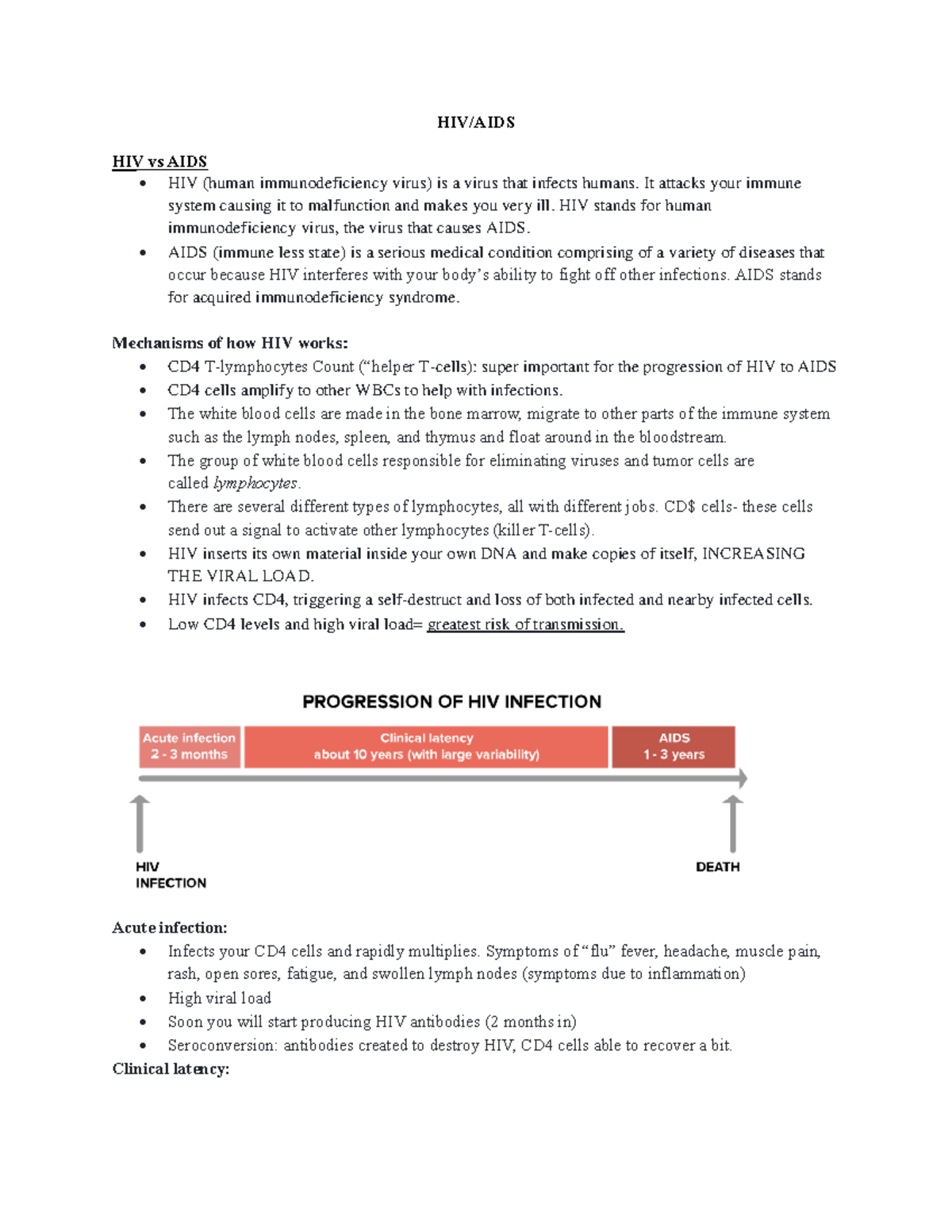 Hivaids Module Study Guide - HIV/AIDS HIV vs AIDS - HIV (human ...