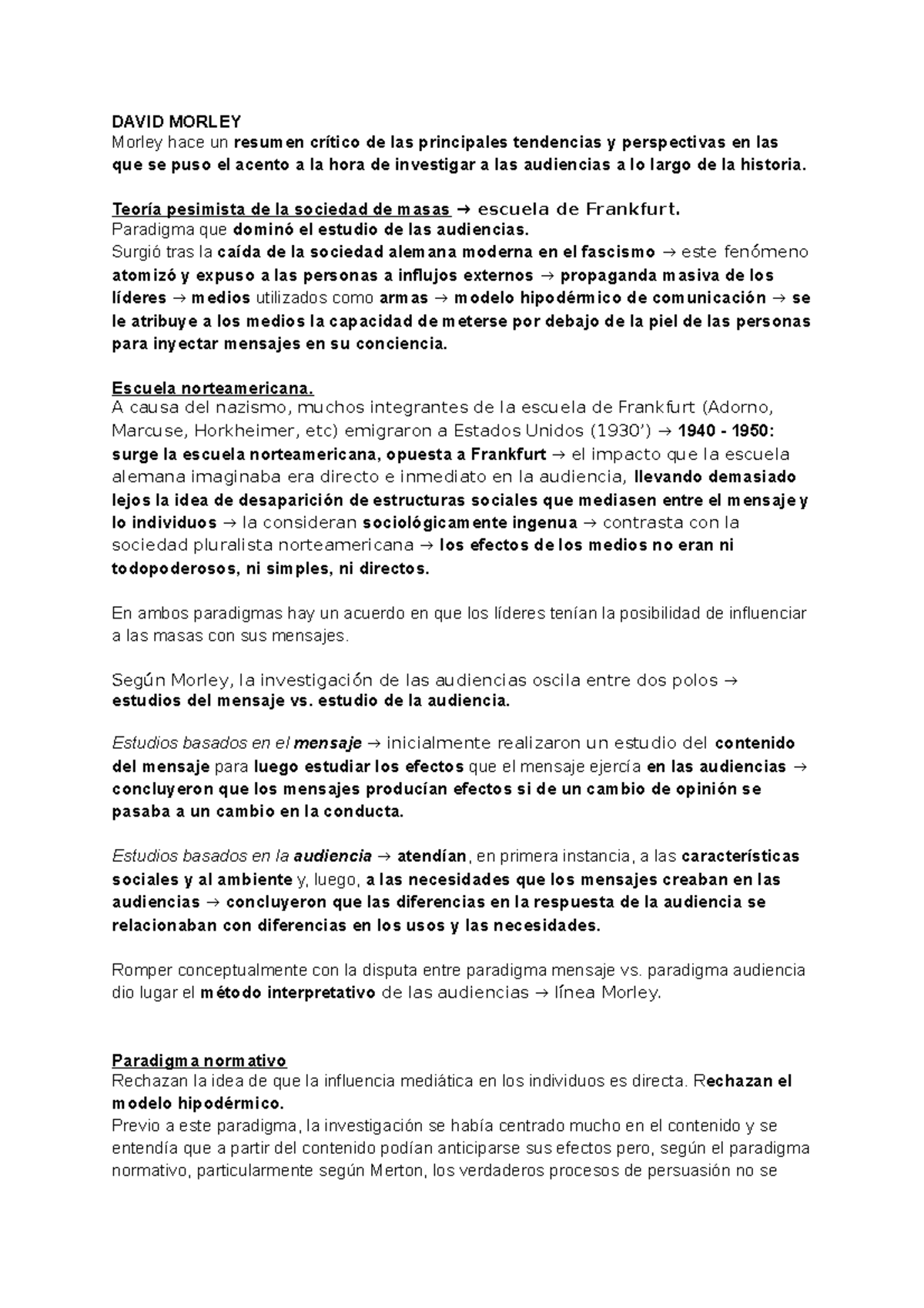 Morley, Fichado Curado - DAVID MORLEY Morley hace un resumen crítico de ...