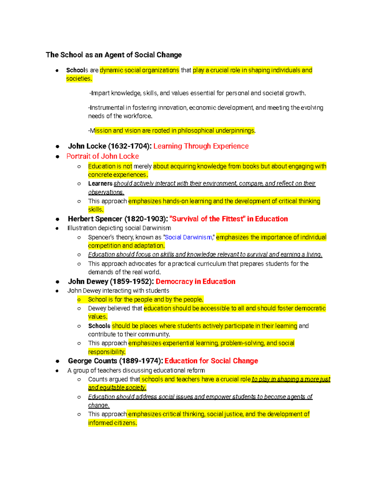 ED FTC 3 Reviewer - The School as an Agent of Social Change Schools are ...