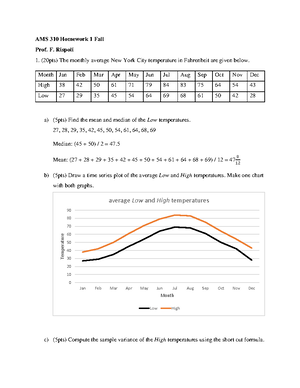 AMS 310 Fall 2022 HW 1 - Homework 1 - AMS 310 Homework 1 Fall 2022 Prof. F. Rispoli Please show ...