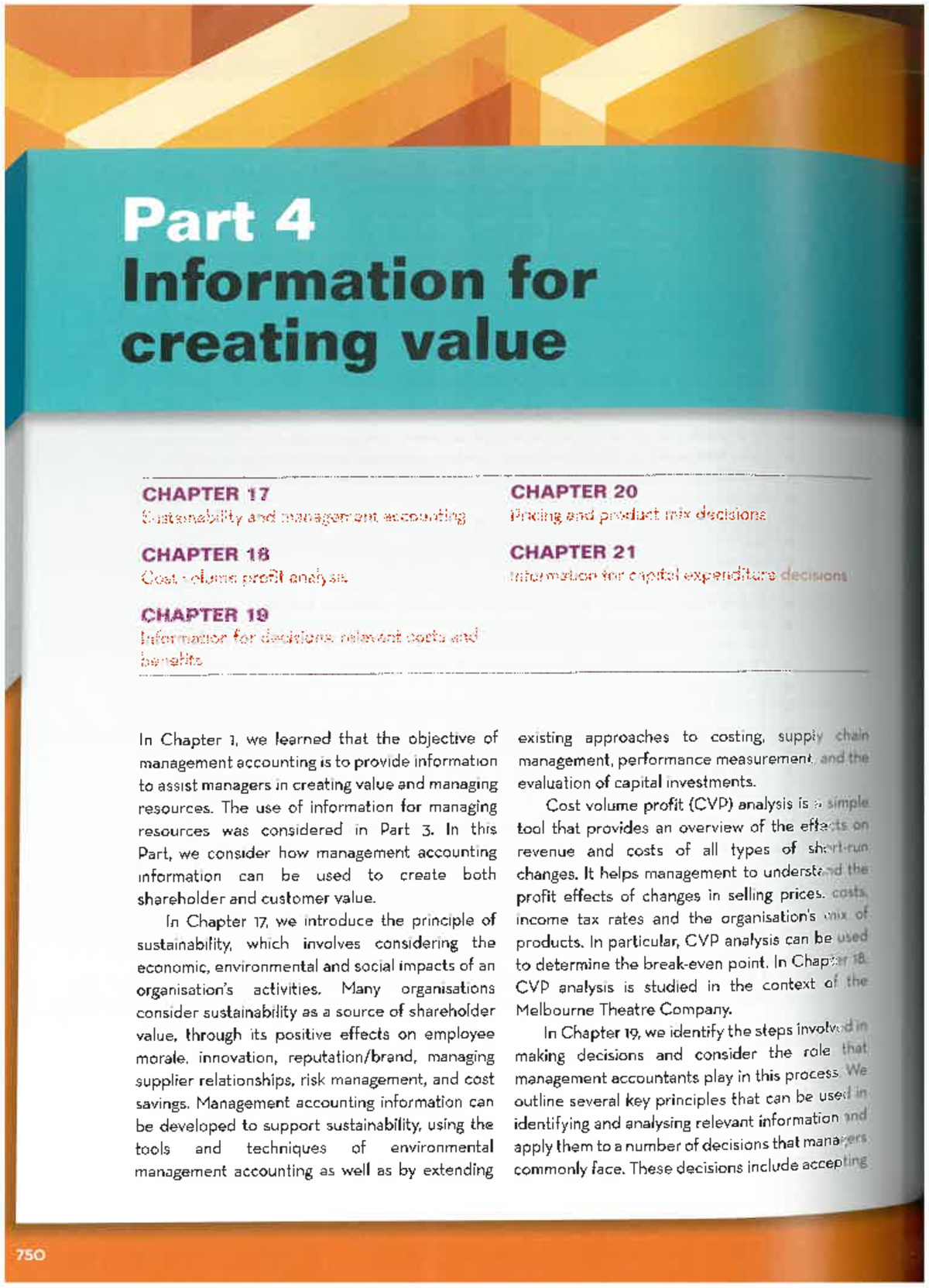Chapter 17 - Information for creating value - Cost Accounting - Studocu