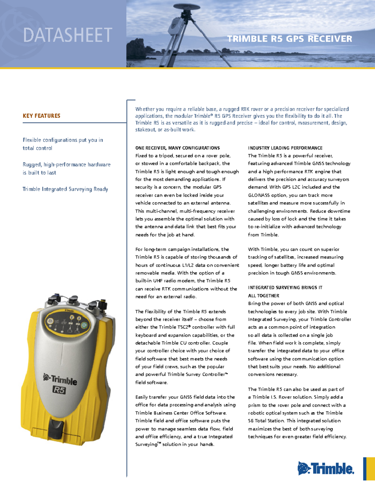 Trimble r5 gps datasheet - DATASHEET one receiVer, manY confiGUrations ...