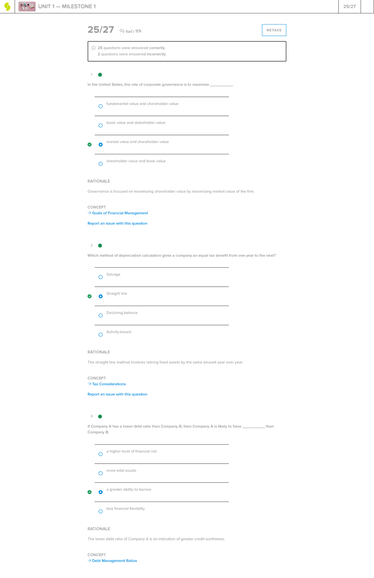 Unit 1 -Milestone 1 - 1 CONCEPT → Goals of Financial Management 2 ...