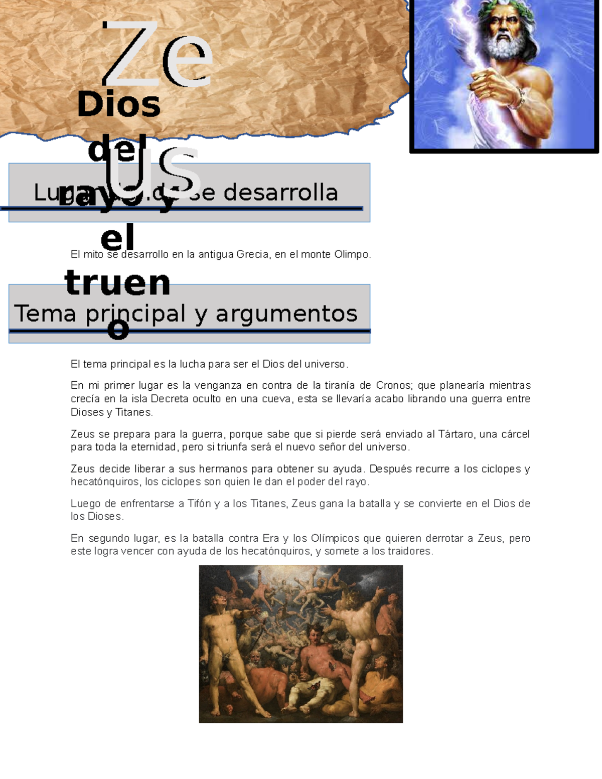 Biografia del dios del Olimpo Zeus, sus obras y datos mas importantes ...