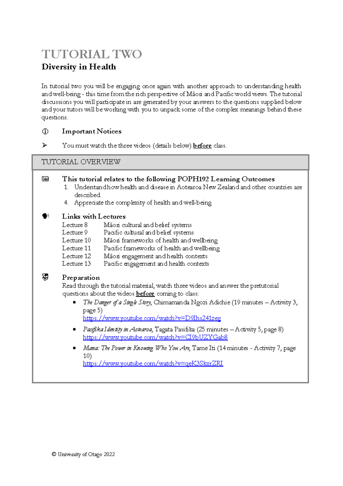 Tutorial 2 Student copy 20220610 - © University of Otago 2022 TUTORIAL ...