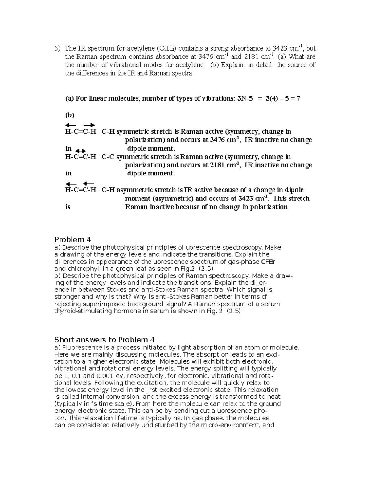 exercices-raman-exercices-uv-2020-organic-chemistry-and-spectroscopic